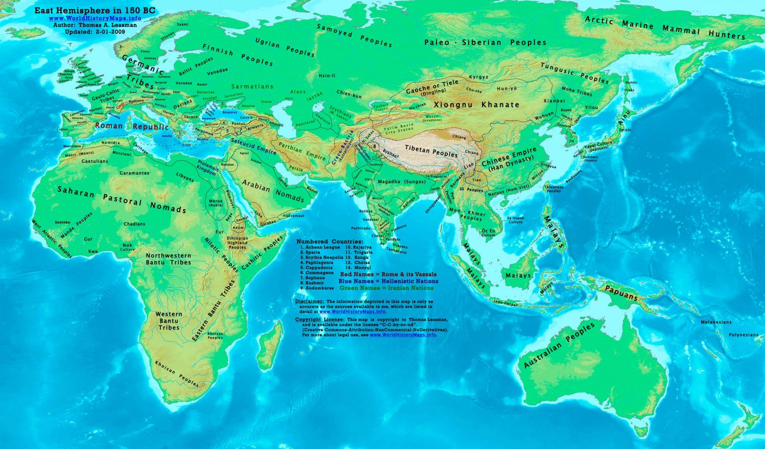 World map 150 BC - World History Maps
